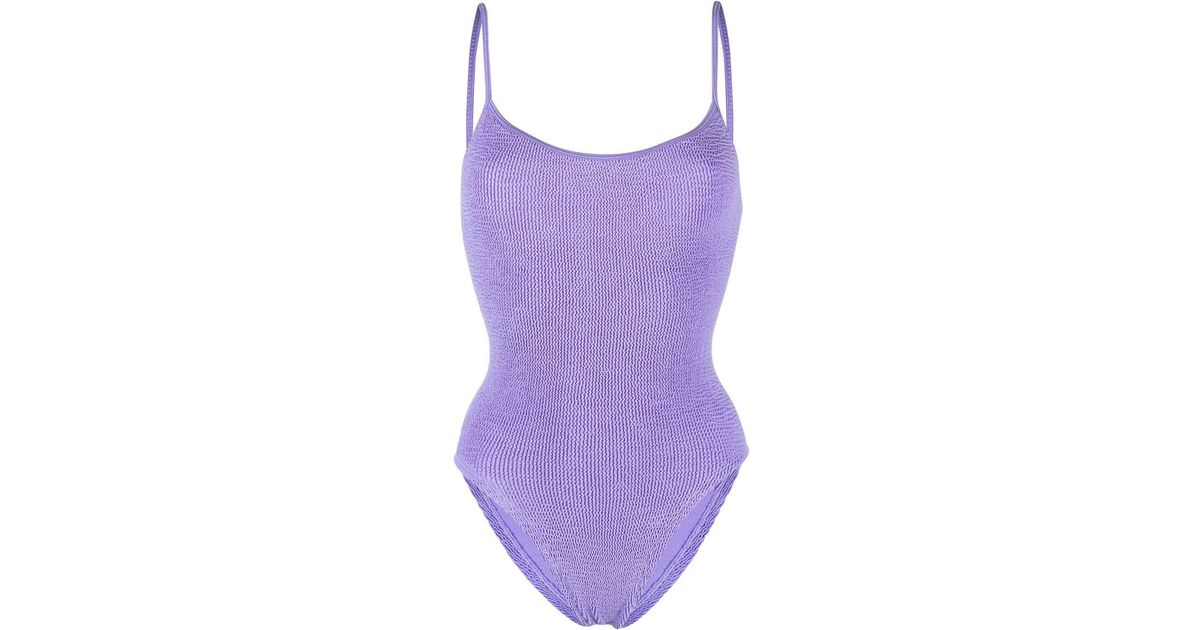 Hunza G Pamela Crinkle Swimsuit in Purple | Lyst UK Hunza G Pamela Crinkle Swimsuit in Purple | Lyst UK