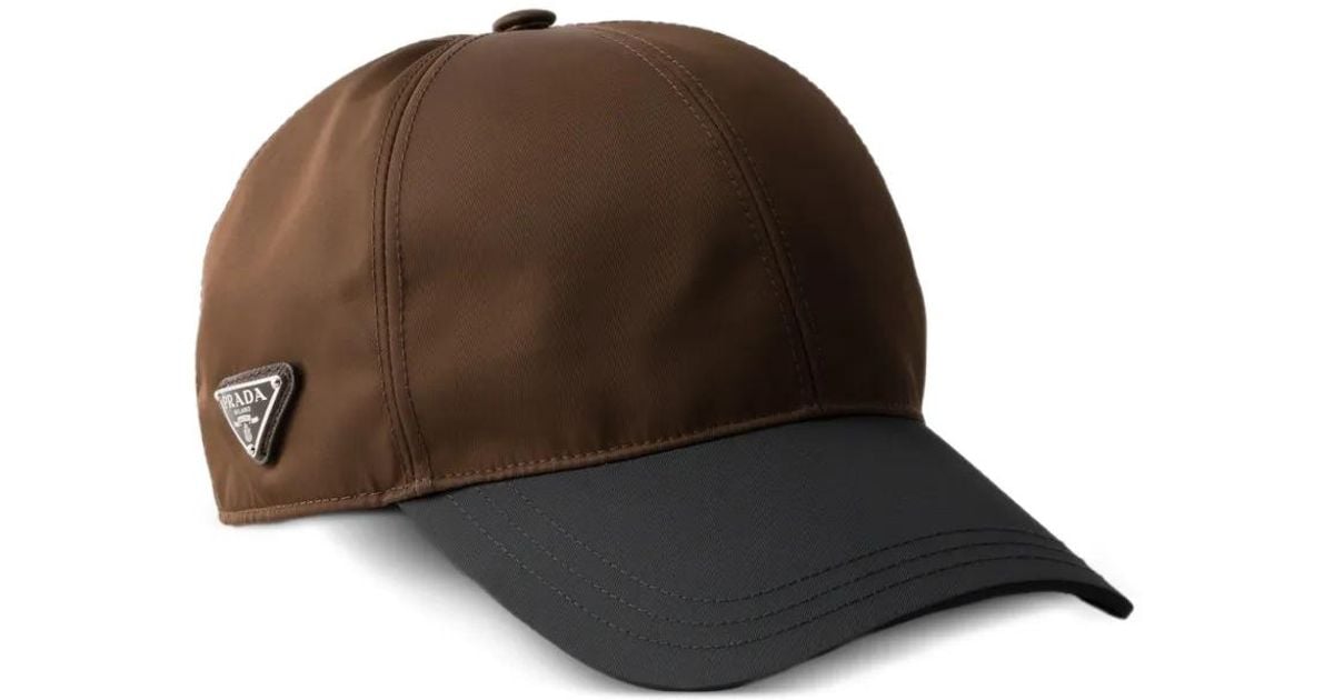 Prada Logo Baseball Cap in Brown for Men | Lyst UK