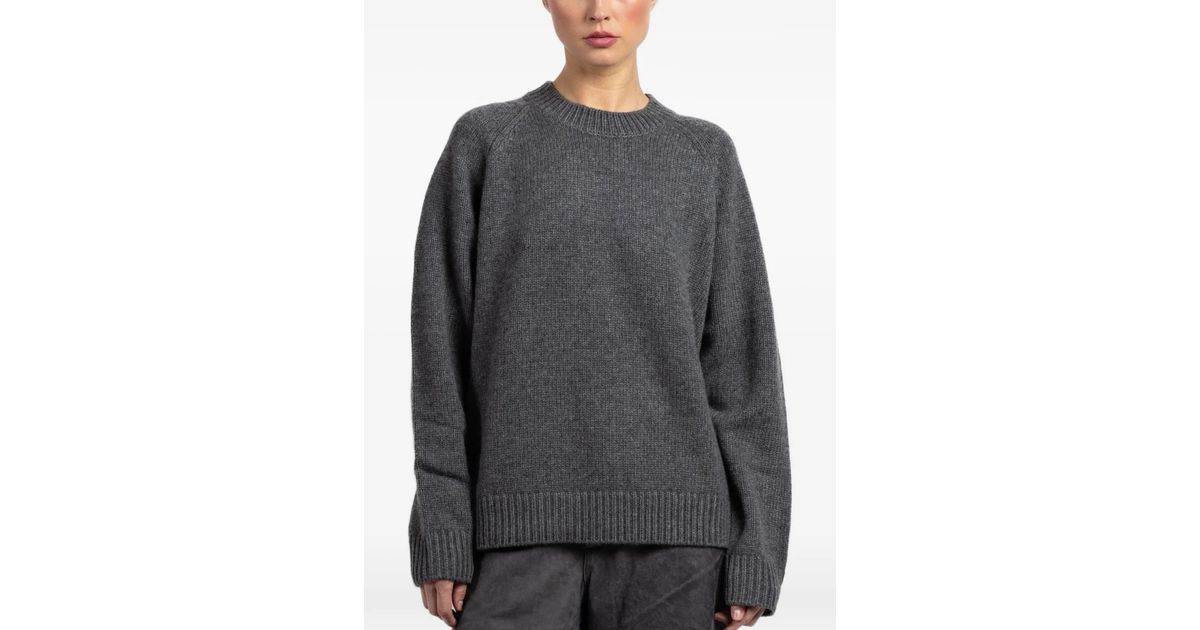 Lisa Yang Anine Ribbed Sweater in Grey | Lyst UK