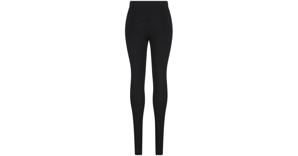 Gucci Gg Motif Ribbed Leggings in Black | Lyst UK