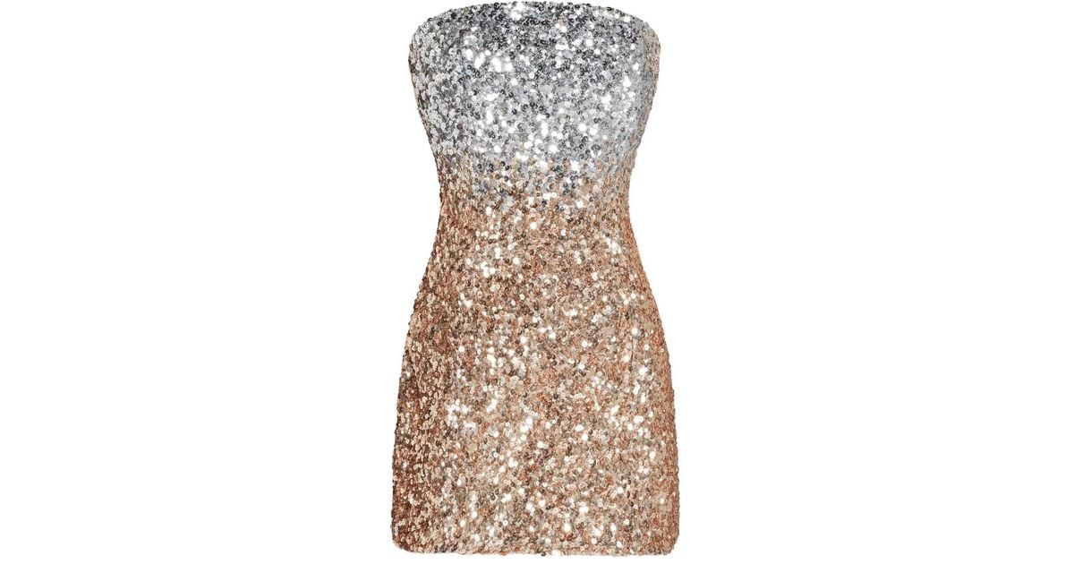 retroféte Two-Tone Mini Dress in Gray | Lyst