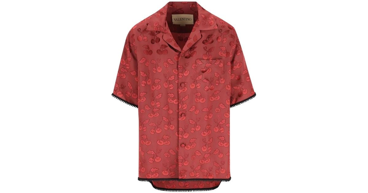 Valentino Garavani Cherry-Pattern Shirt in Red for Men | Lyst UK