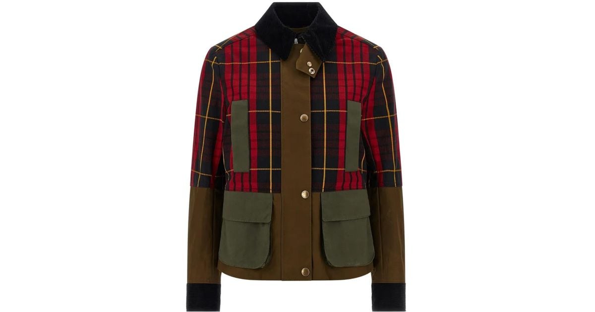 McQueen Tartan Patchwork Jacket in Red | Lyst UK