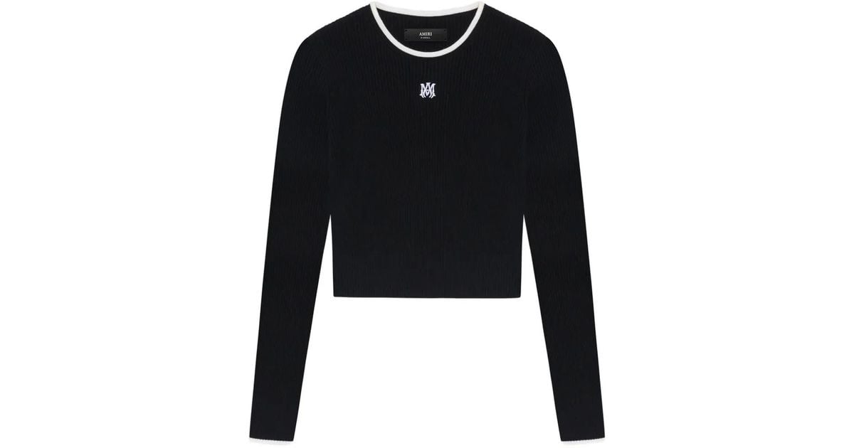 Amiri Logo Trim Knitwear in Black | Lyst UK