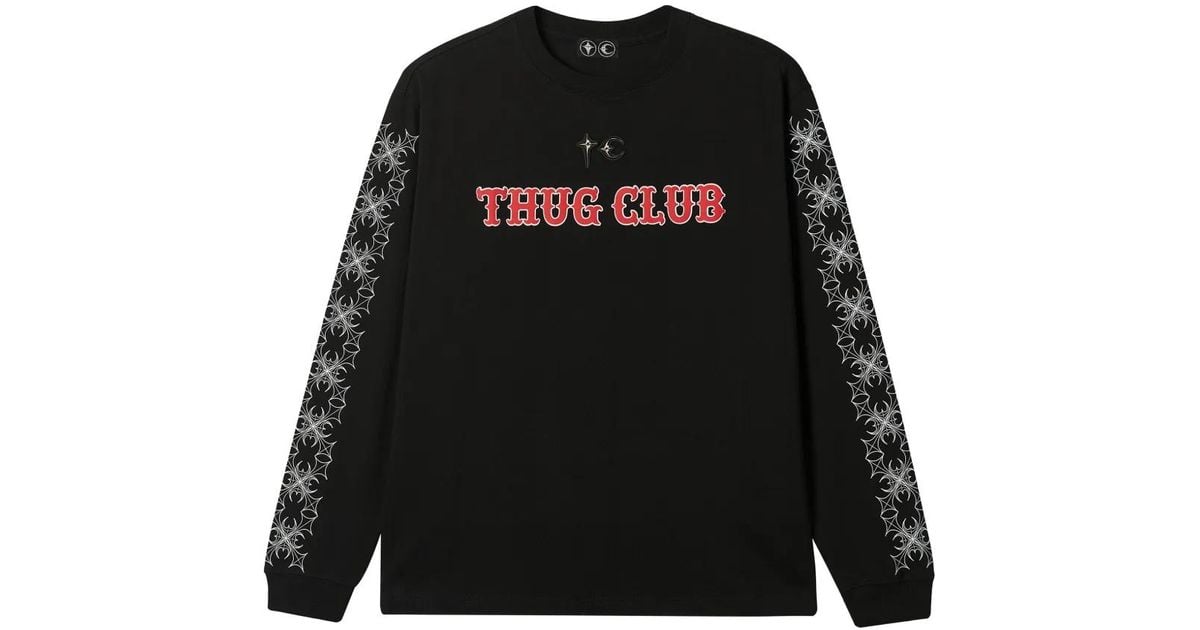 THUG CLUB Long-Sleeve Graphic T-Shirt in Black for Men | Lyst UK