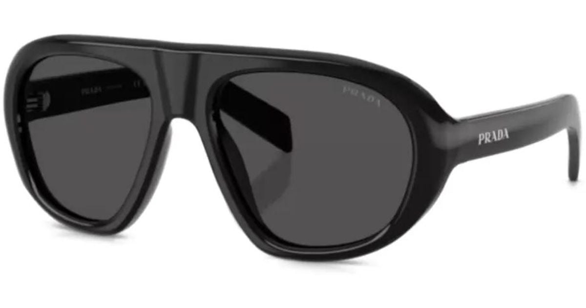 Prada Lunettes De Soleil À Monture Navigateur in Black | Lyst UK