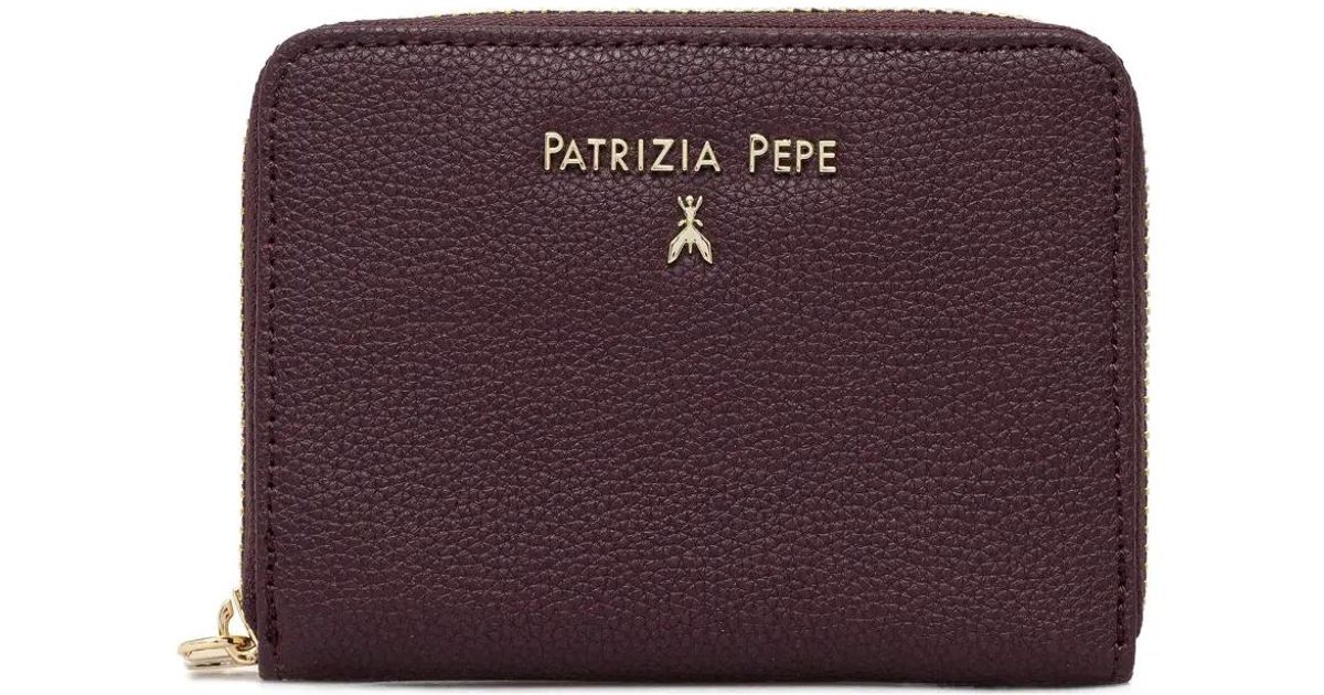 Patrizia Pepe Logo-Lettering Zipped Wallet in Purple | Lyst UK