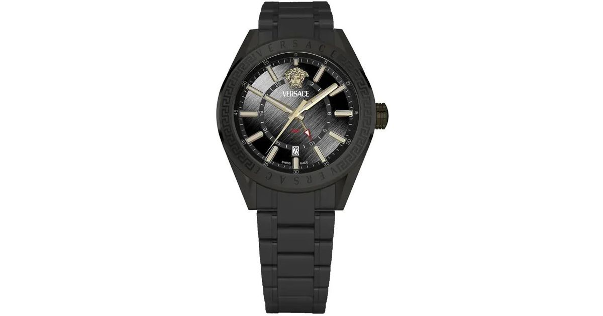Versace V-Code Gmt 42Mm in Black for Men | Lyst UK