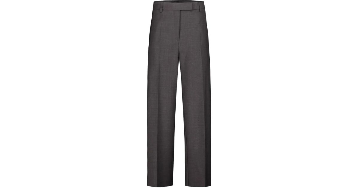 DR. HOPE Pressed-Crease Wool Trousers in Grey | Lyst UK
