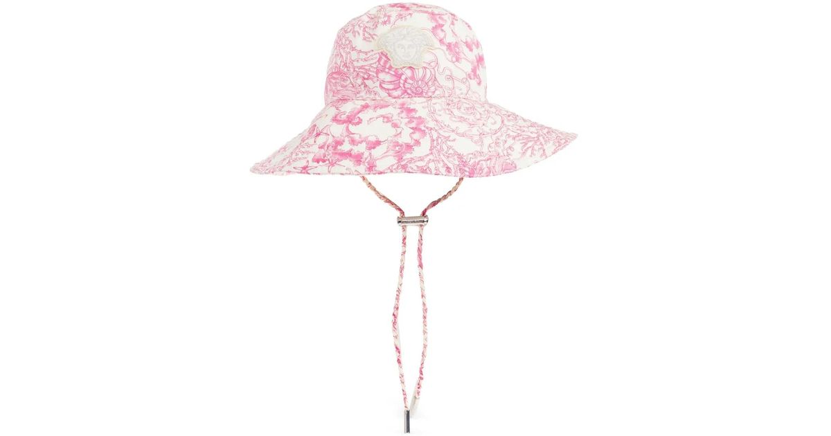 Versace Medusa Head Printed Bucket Hat in Pink | Lyst UK