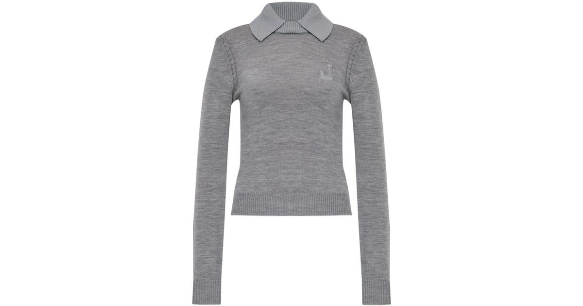 Jacquemus Wool-Blend Tricot Sweater in Gray | Lyst