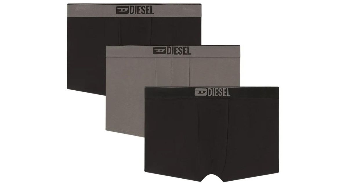 DIESEL Umbx-Damien Logo Boxer (Pack Of Three) in Black for Men | Lyst UK