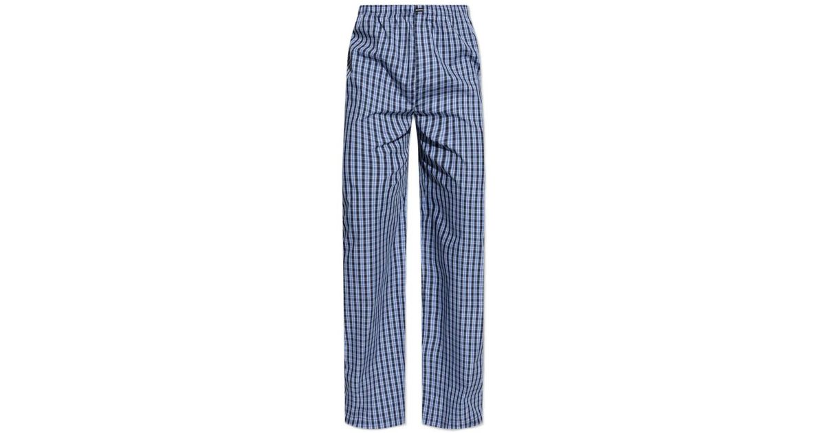 Vetements Check-Pattern Trousers in Blue for Men | Lyst UK
