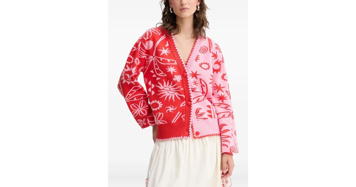 Never Fully Dressed Button Cardigan in Red | Lyst UK