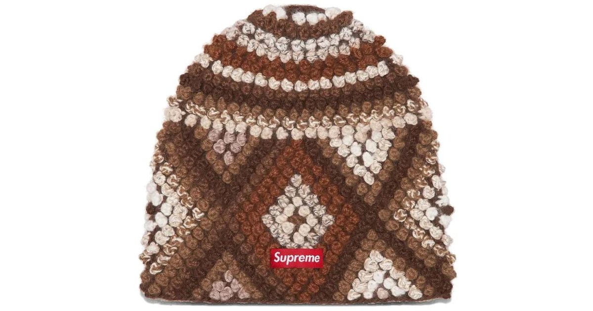 Supreme Textured Beanie in Brown for Men | Lyst UK