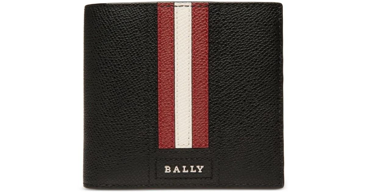Bally Stripe Leather Wallet in Black for Men | Lyst UK