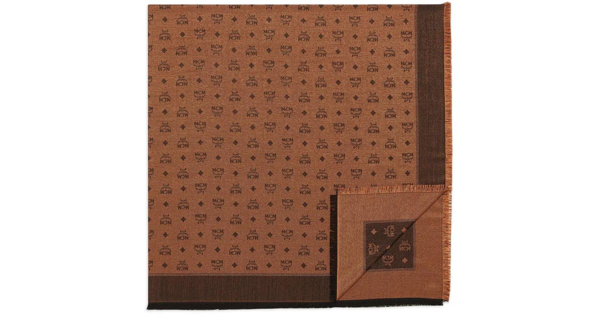 MCM Monogram-Pattern Shawl in Brown | Lyst UK
