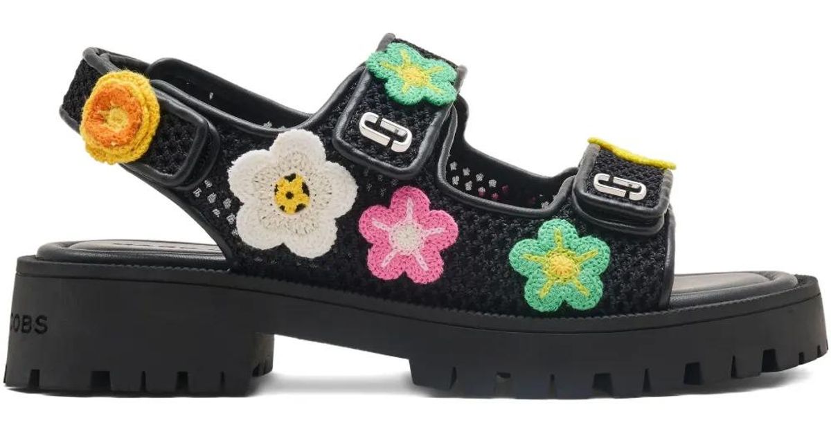 Marc Jacobs The Daisy Crochet Sandals in Green | Lyst
