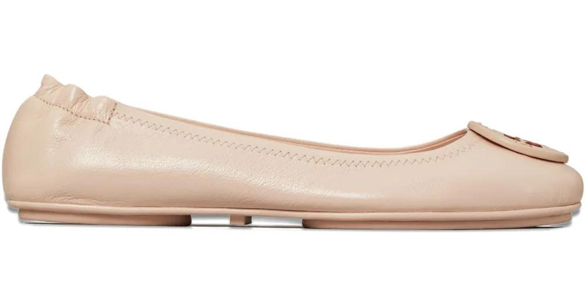 Tory Burch Minnie Logo-Detail Ballet Flats in Pink | Lyst