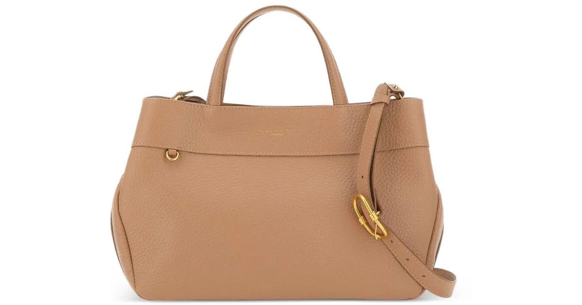Gianni Chiarini Selena Hammered Tote Bag in Brown | Lyst