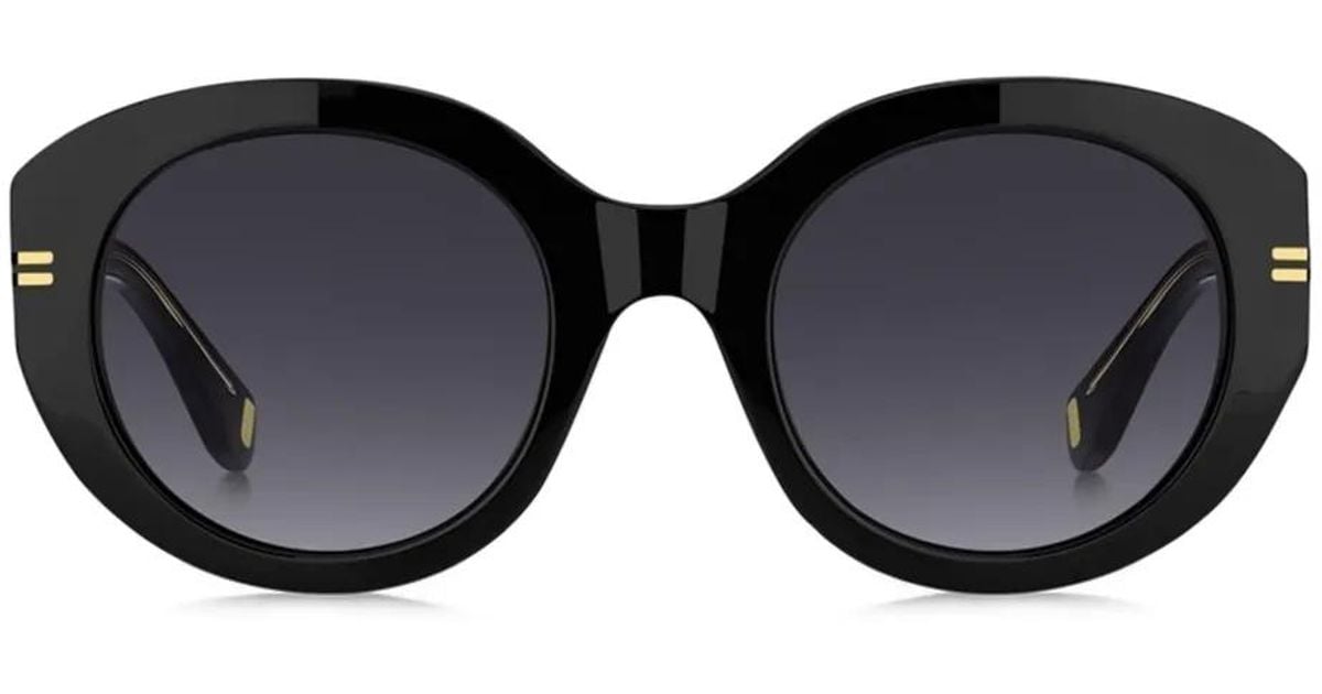 Marc Jacobs Round-Frame Sunglasses in Black | Lyst UK
