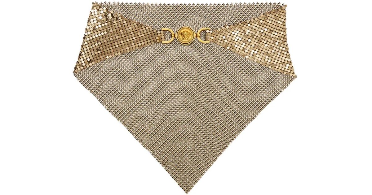 Versace Chainmail Scarf in White | Lyst
