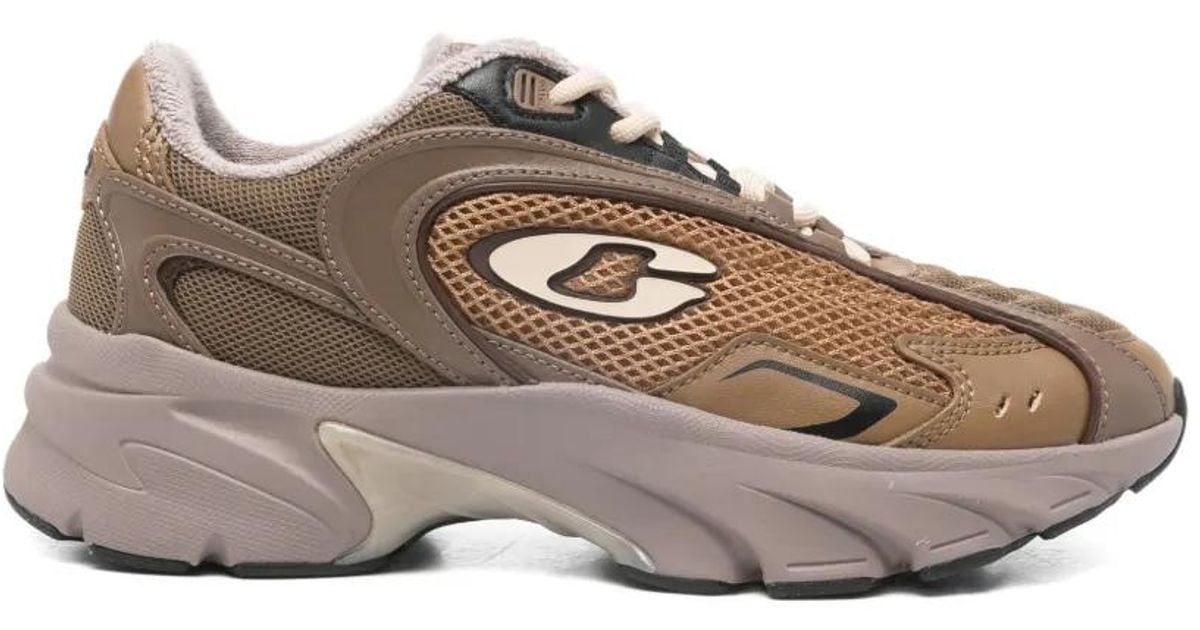 COACH Mesh-panelled Sneakers in Brown | Lyst UK