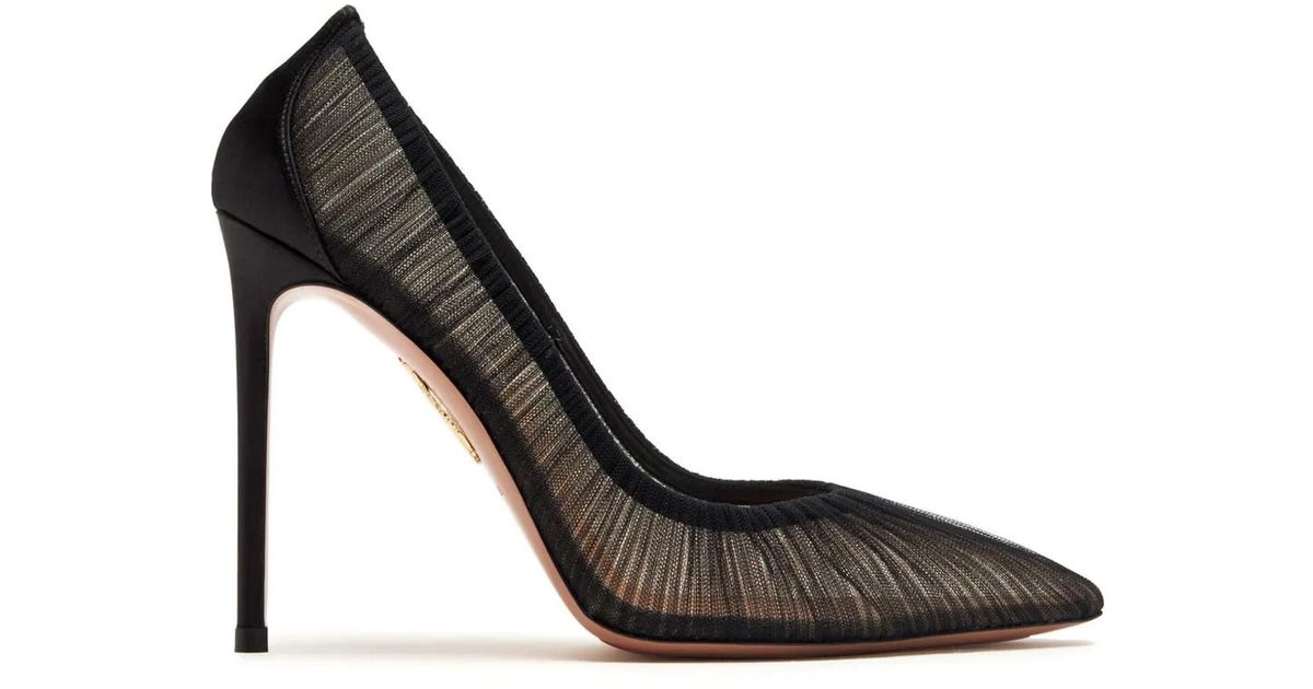 Aquazzura 105Mm Mesh Pumps in Black | Lyst