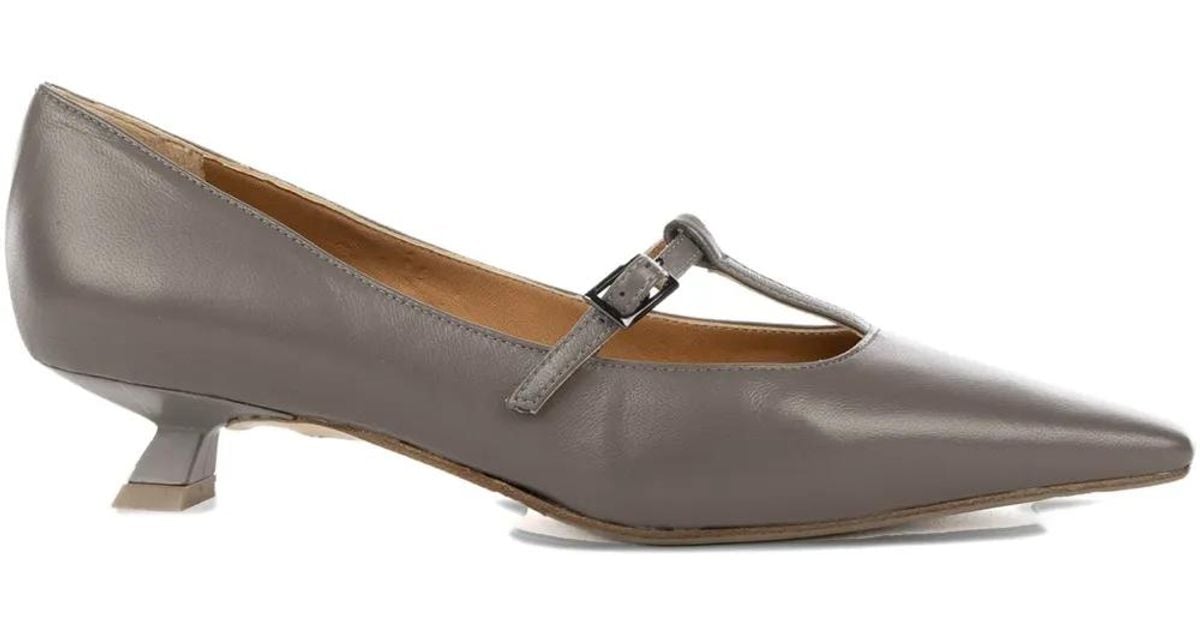Chantal T-Strap Heel Pumps in Brown | Lyst