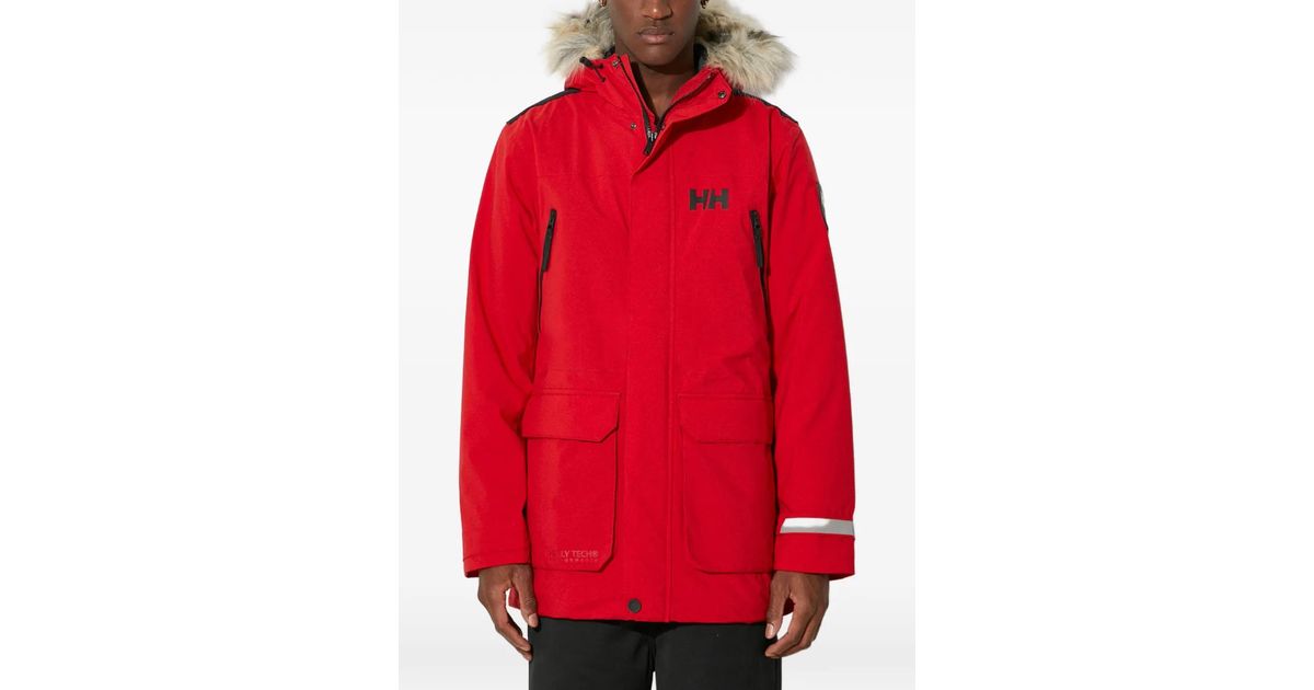 Helly Hansen Trimmed-Hood Parka in Red for Men | Lyst