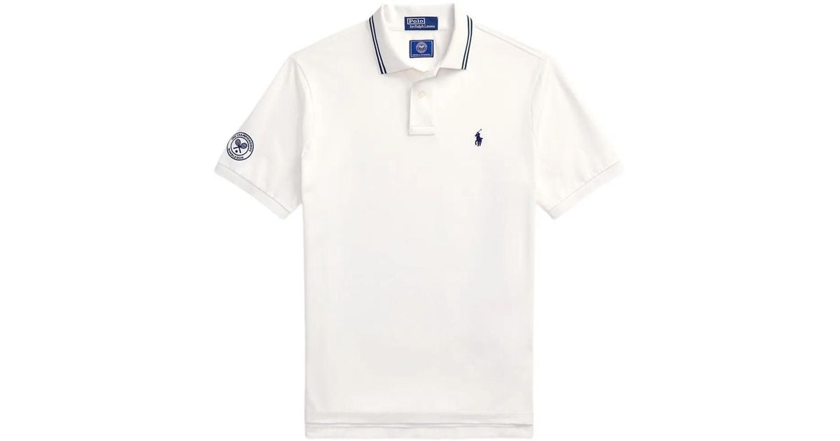 Polo Ralph Lauren X Wimbeldon Cotton Polo Shirt in White for Men | Lyst