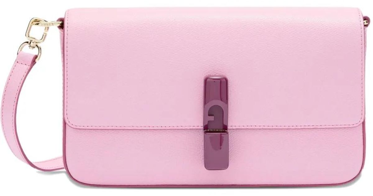 Furla Iride Flap-Lock Satchel in Pink | Lyst