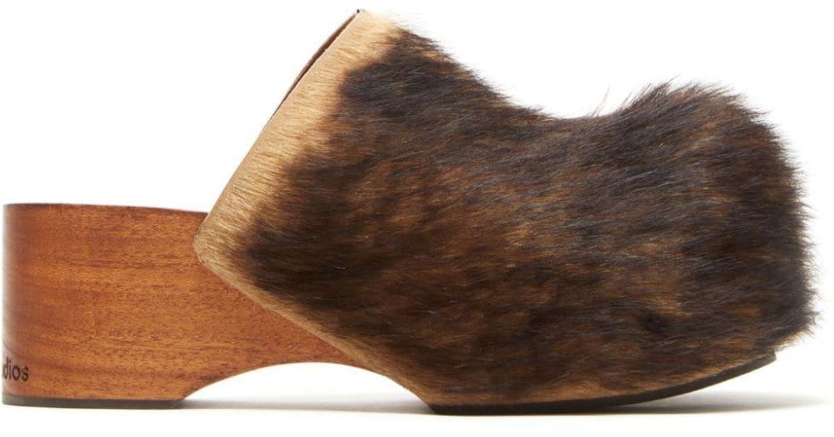 Acne Studios Wood Clogs in Brown | Lyst