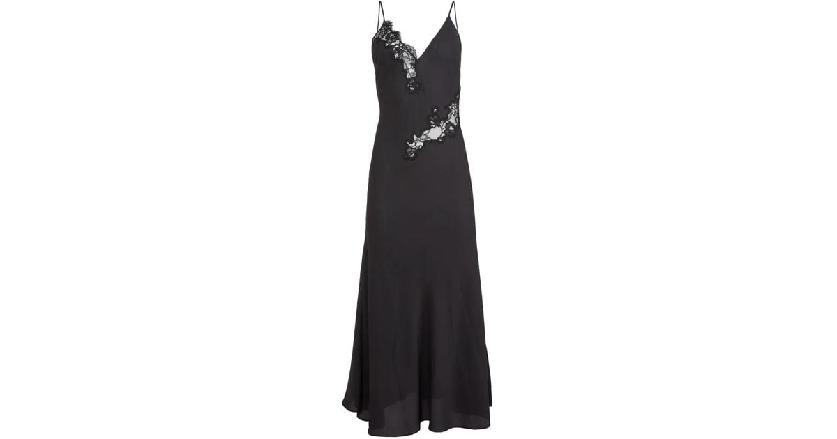 Fleur du Mal Juliet Lace Maxi Dress in Black | Lyst UK