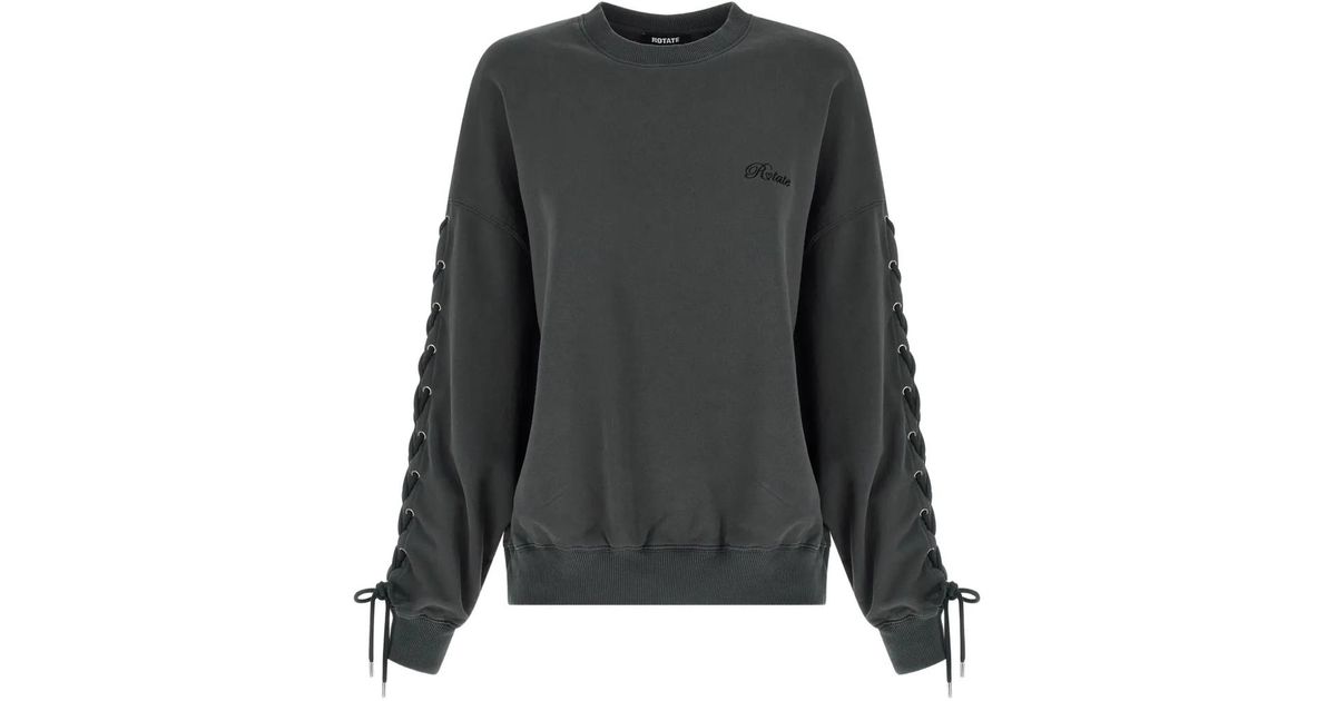 ROTATE BIRGER CHRISTENSEN Lacing Logo-Embroidery Sweater in Grey | Lyst UK