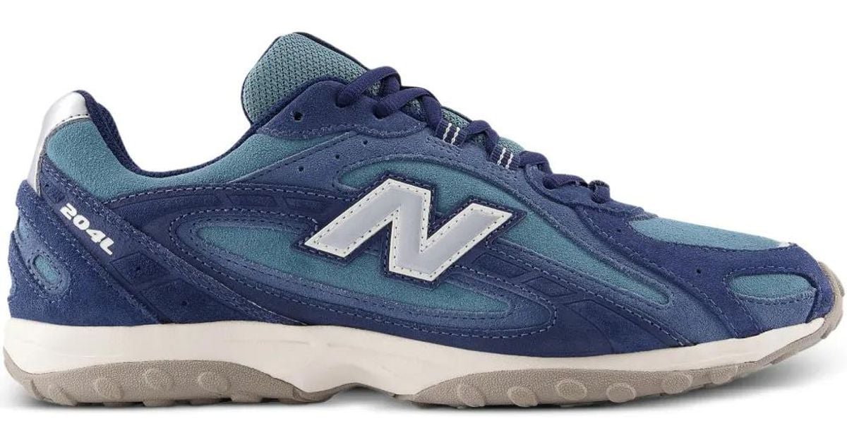 New Balance 204L Suede Appliqué Sneakers in Blue | Lyst UK
