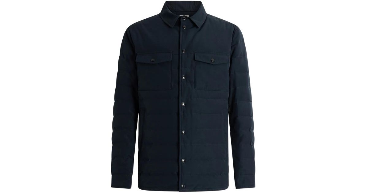 Bally Quilted Flap-Pockets Shirt Jacket in Blue for Men | Lyst