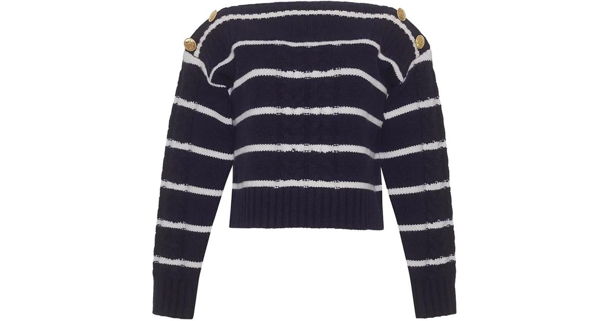 Cara Cara Sarita Cable-Knit Striped Sweater in Blue | Lyst UK