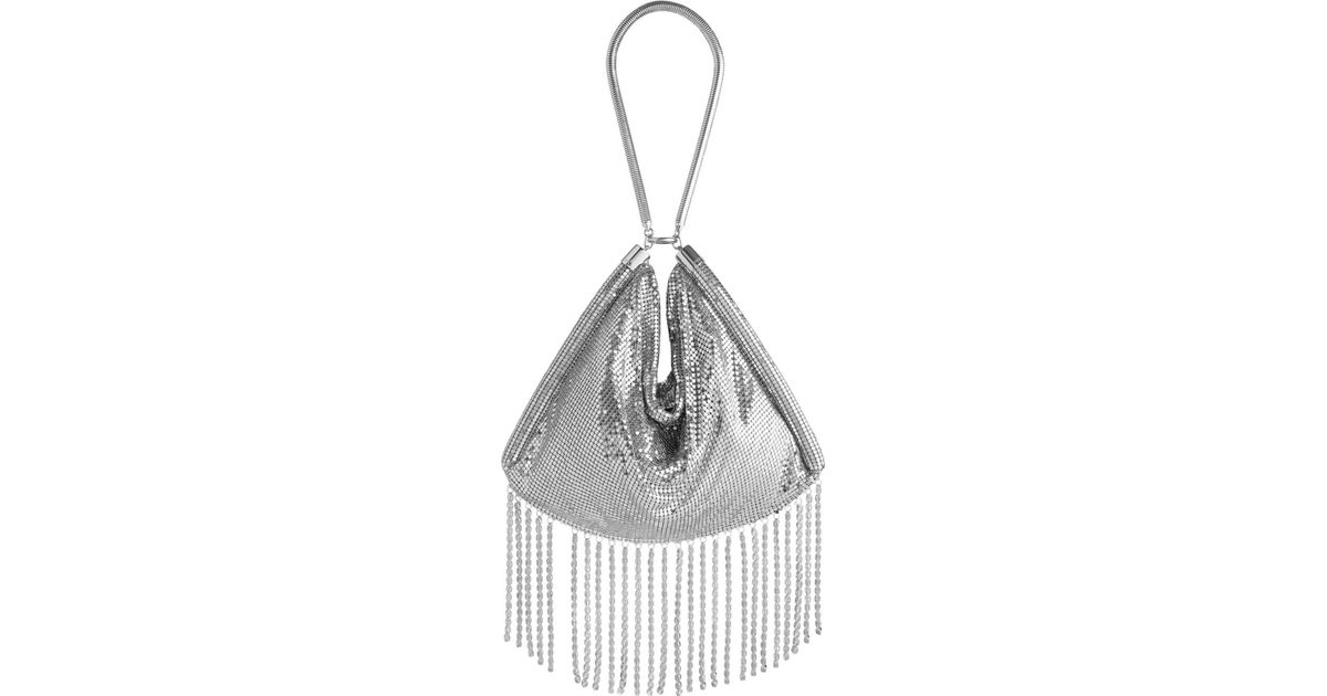 Rabanne Chainmail Fringe Shoulder Bag in White | Lyst UK