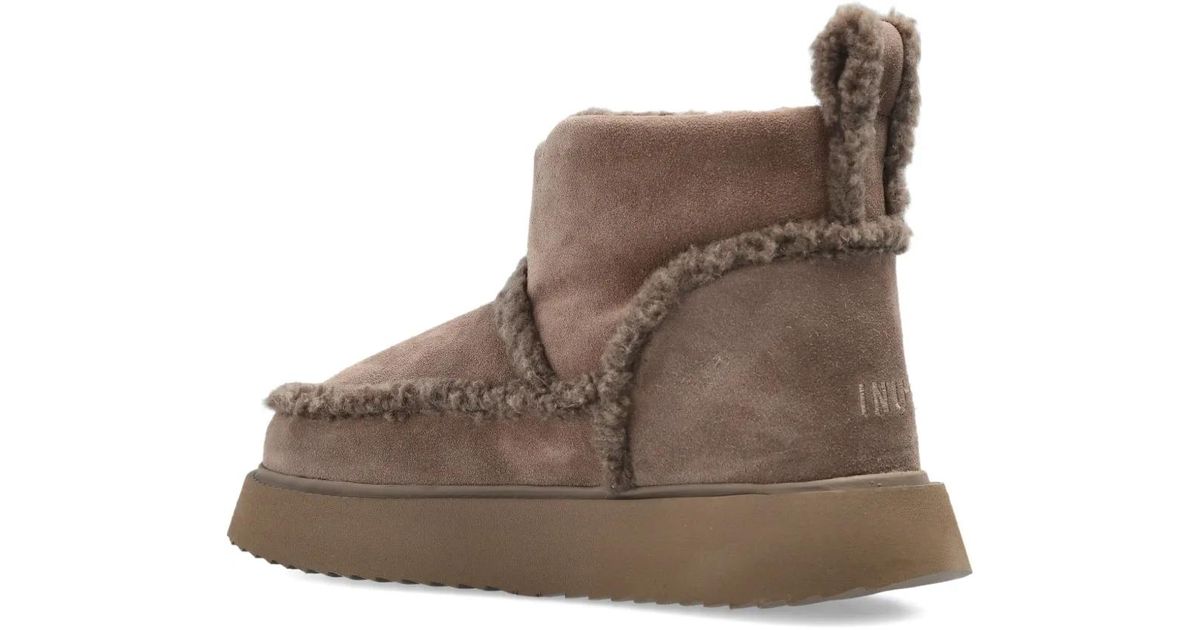 Inuikii Shearling Micro Boots in Brown | Lyst UK