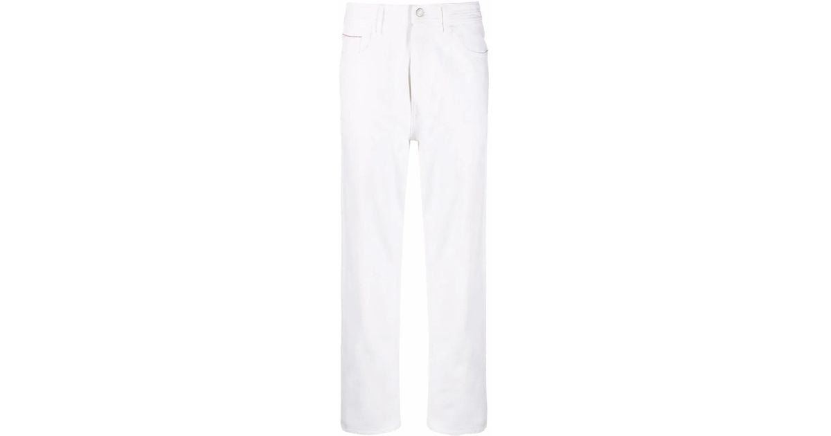 Jacob Cohen Cropped Straight-Leg Jeans in White | Lyst UK