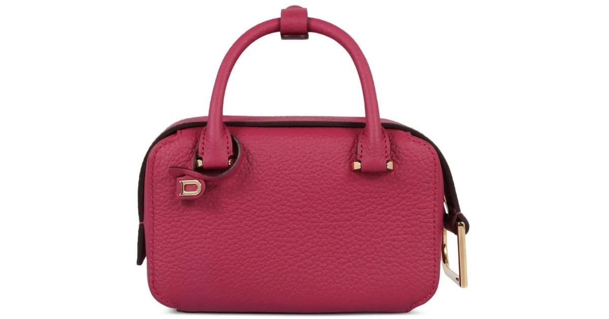 Delvaux Nano Cool Box Leather Top-Zip Tote Bag in Pink | Lyst