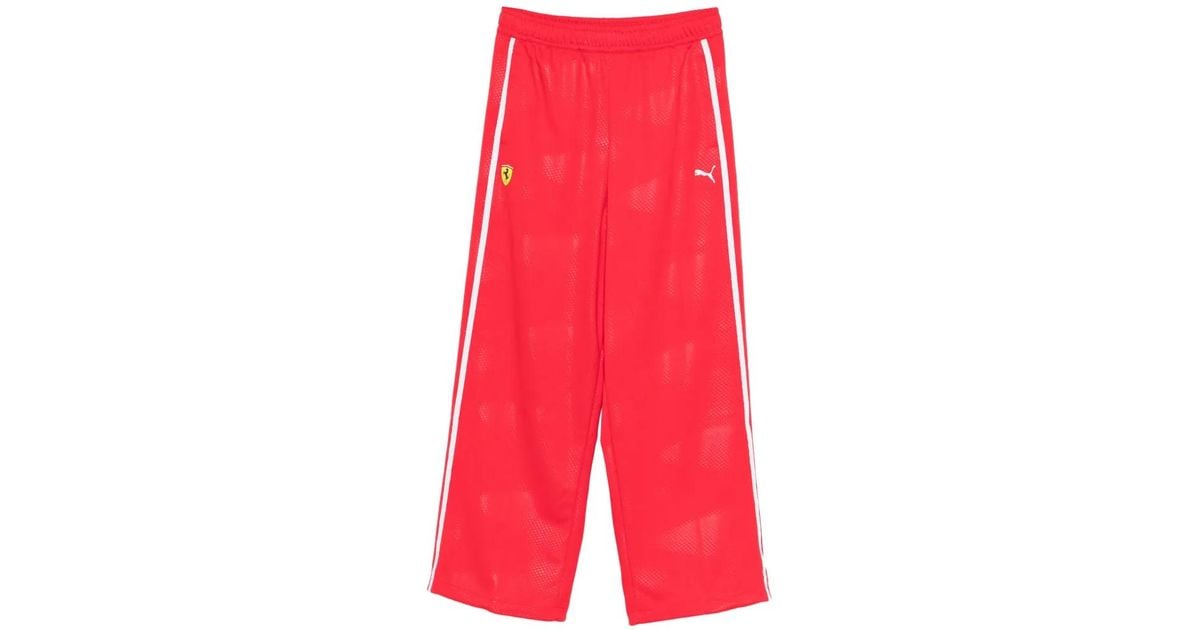 PUMA X Scuderia Ferrari T7 Side Stripe Track Pants in Red | Lyst UK