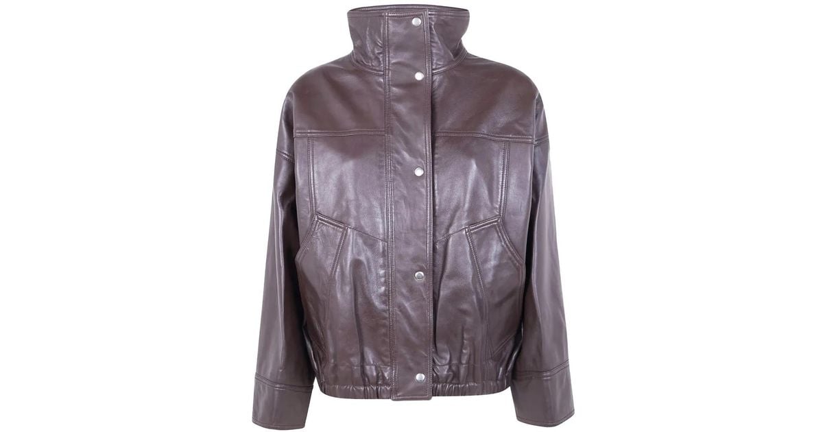 Rohe Buttoned Leather Jacket in Purple | Lyst UK