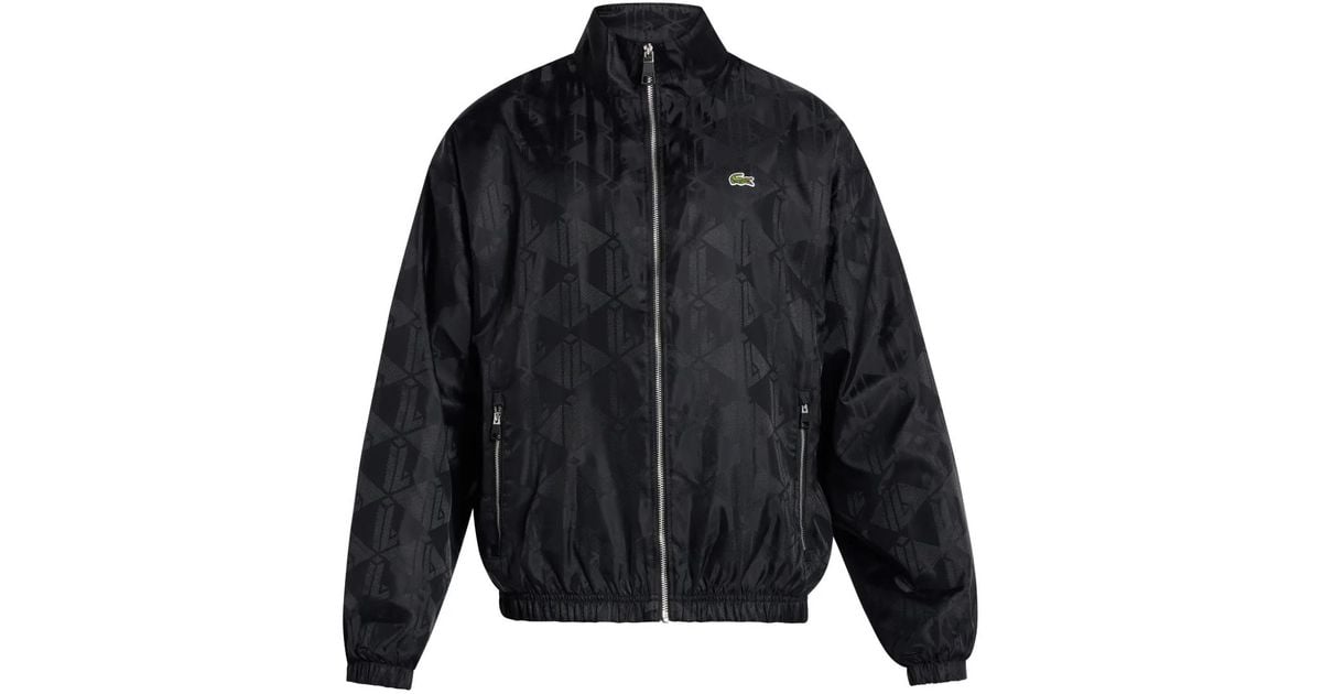 Lacoste Jacquerd Pattern Jacket in Black for Men | Lyst