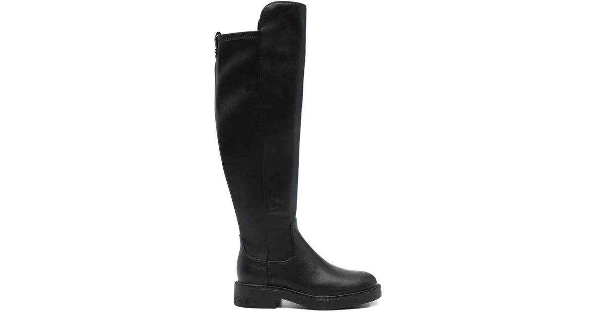Guess Zip-Up Knee-High Boots in Black | Lyst