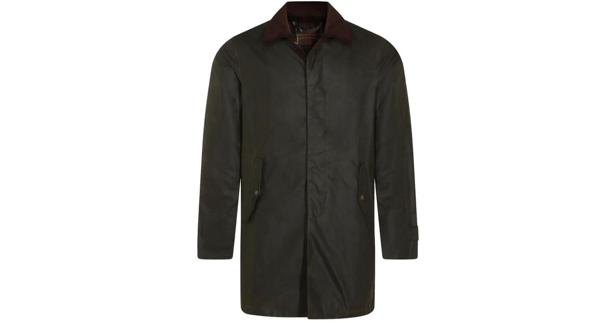 Baracuta X Barbour Corduroy-Collar Coat in Black for Men | Lyst UK