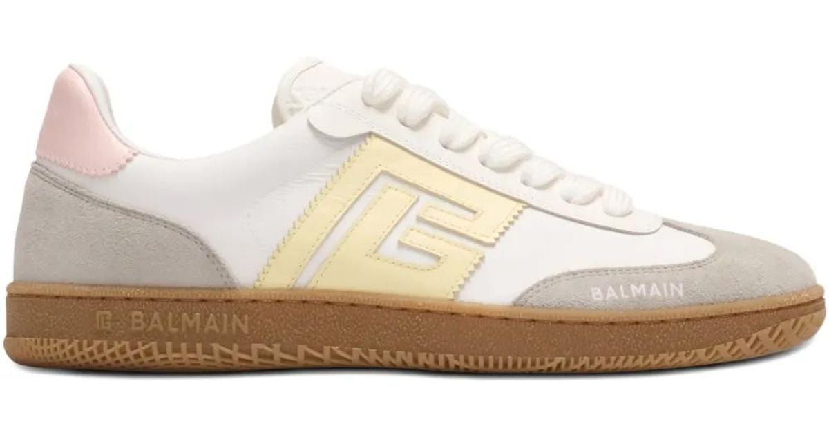 Balmain Swan Logo-Detail Sneakers in White | Lyst UK