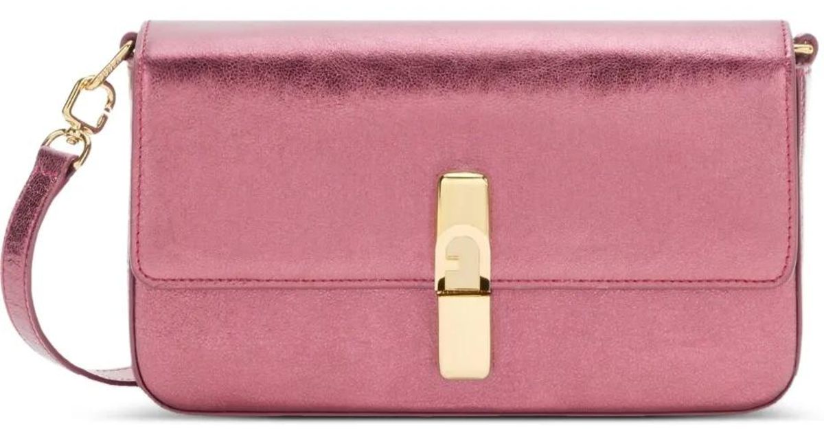 Furla Iride Flap Lock Satchel in Pink | Lyst UK