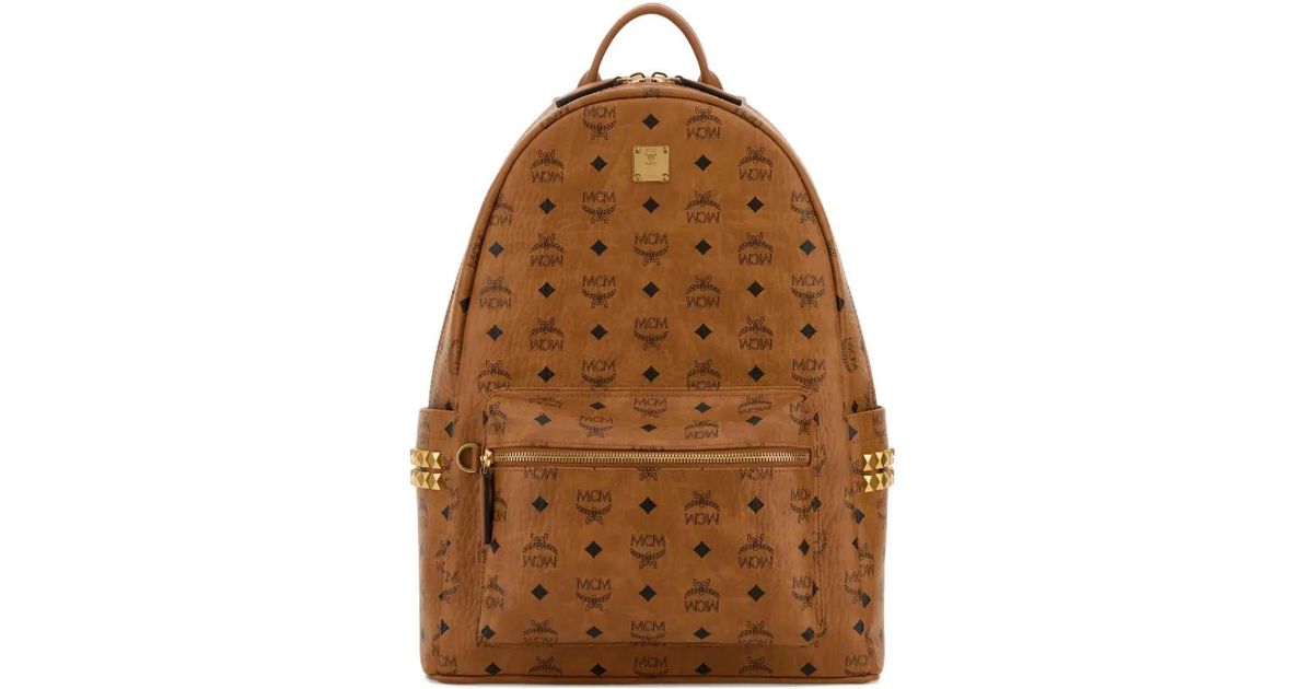 MCM Logo-Monogram Backpack in Brown | Lyst UK